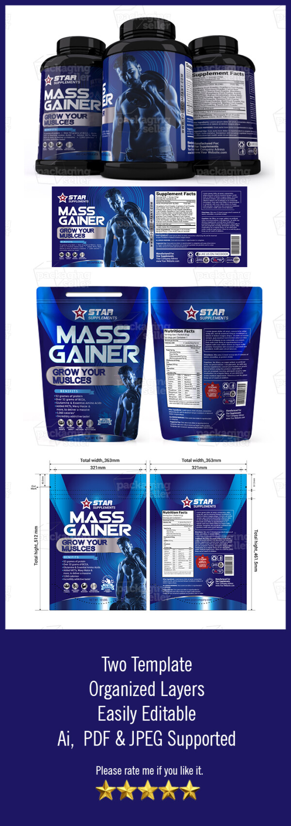 Supplement Packaging Template Vol-128 - PackagingSeller.com