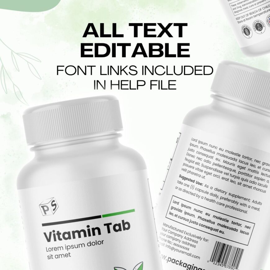 Capsules Pills Label Design Template PS322 - PackagingSeller.com