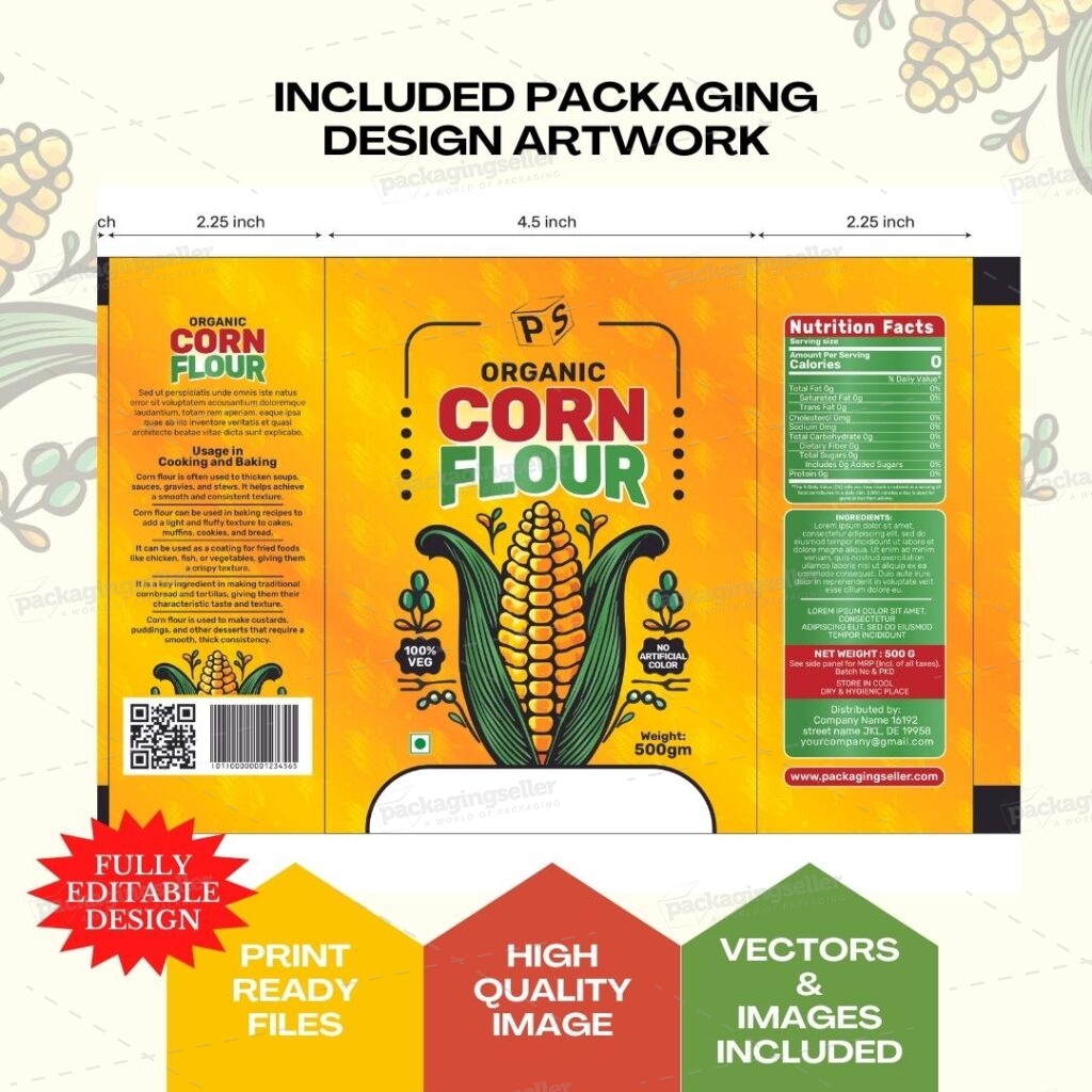 Corn Flour Bag Packaging Design PS320 - PackagingSeller.com