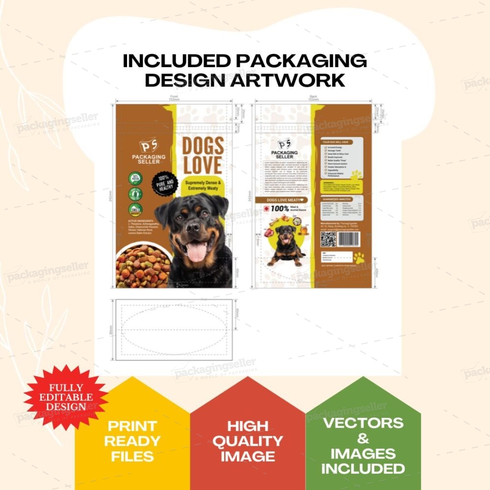 Dog Food Bag Design Template PS337 - PackagingSeller.com
