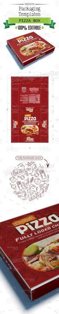 Pizza Box Design Template (JI-11) - PackagingSeller.com