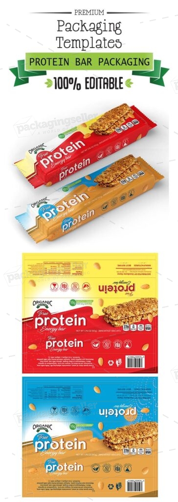 Protein Bar Label Template Design - PackagingSeller.com